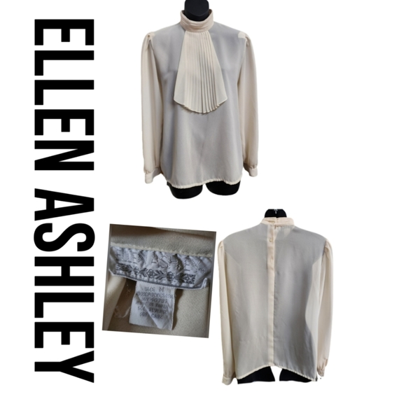 Ellen Ashley | Tops | Vintage Ellen Ashley Beige Sheer Mock Neck ...